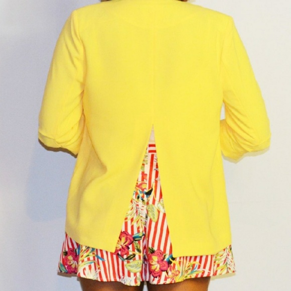 Jealous Tomato | Jackets & Coats | Final Sale Yellow Blazer | Poshmark